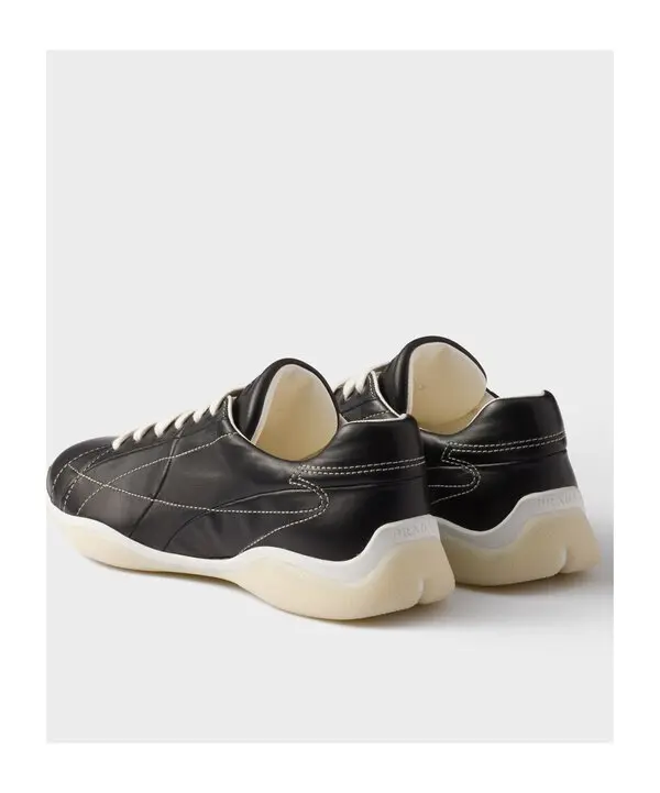 Prada Lace-up Leather Sneakers