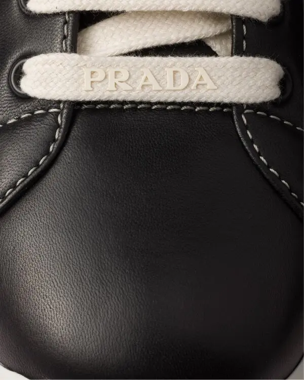 Prada Lace-up Leather Sneakers