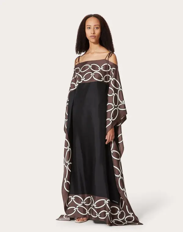 Valentino Garavani Chain Print Twill Maxi Dress