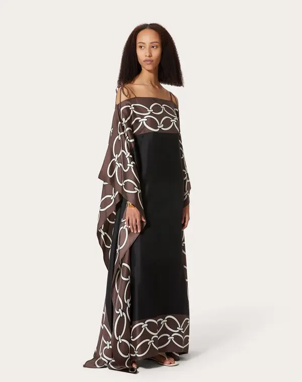 Valentino Garavani Chain Print Twill Maxi Dress