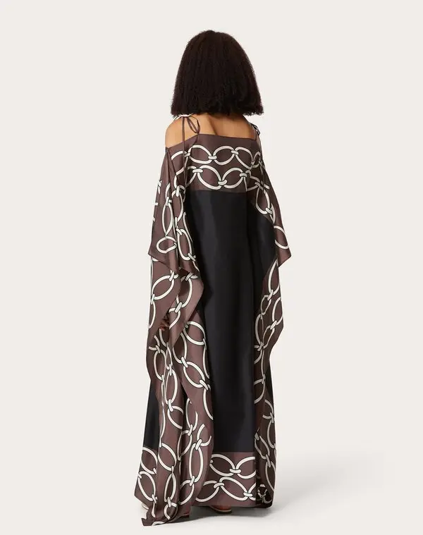 Valentino Garavani Chain Print Twill Maxi Dress