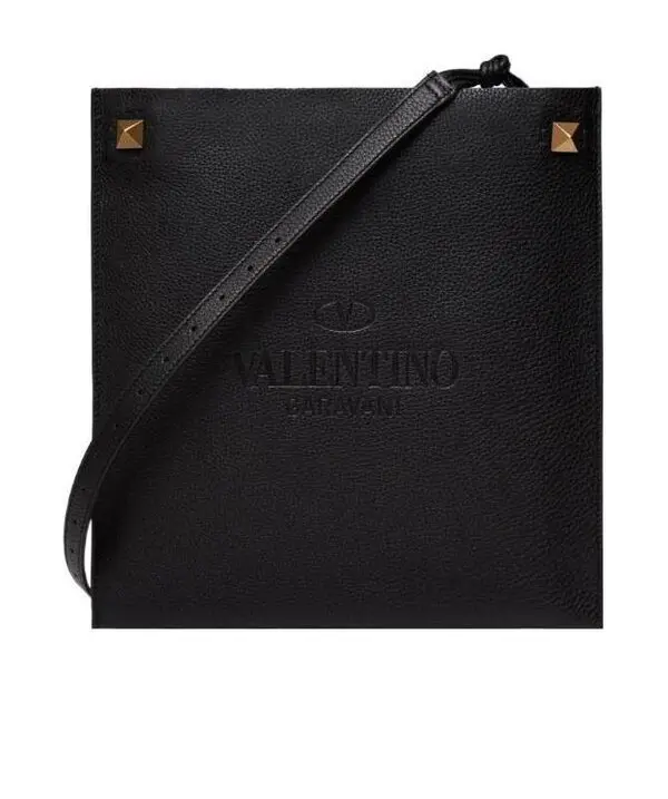 Valentino Garavani Logo-embossed Messenger Bag - Black