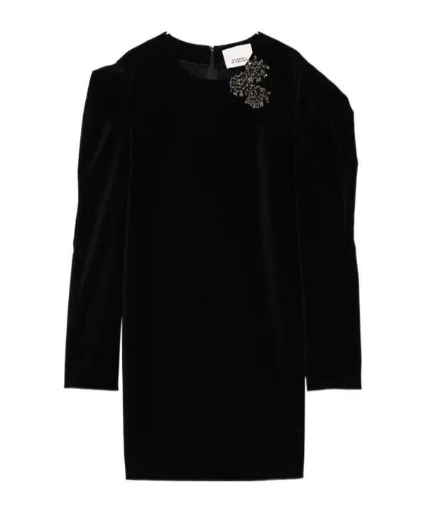 Isabel Marant Étoile Velvet Embellished Round Neck Dress