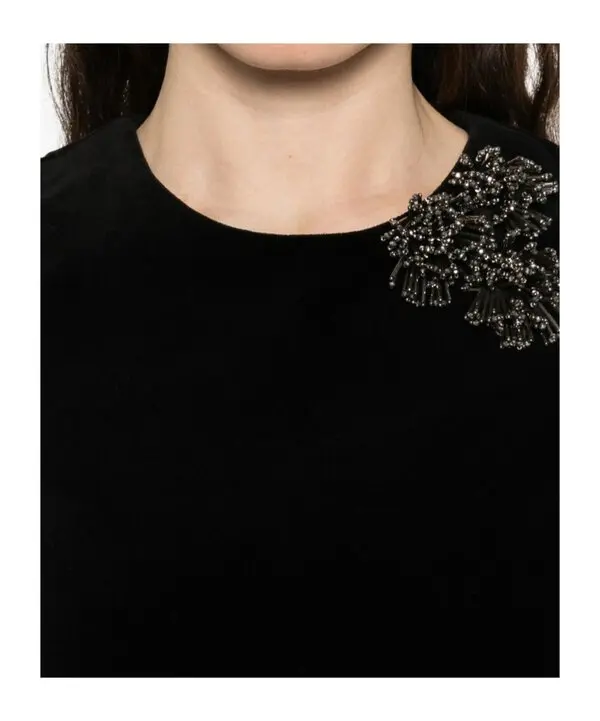 Isabel Marant Étoile Velvet Embellished Round Neck Dress
