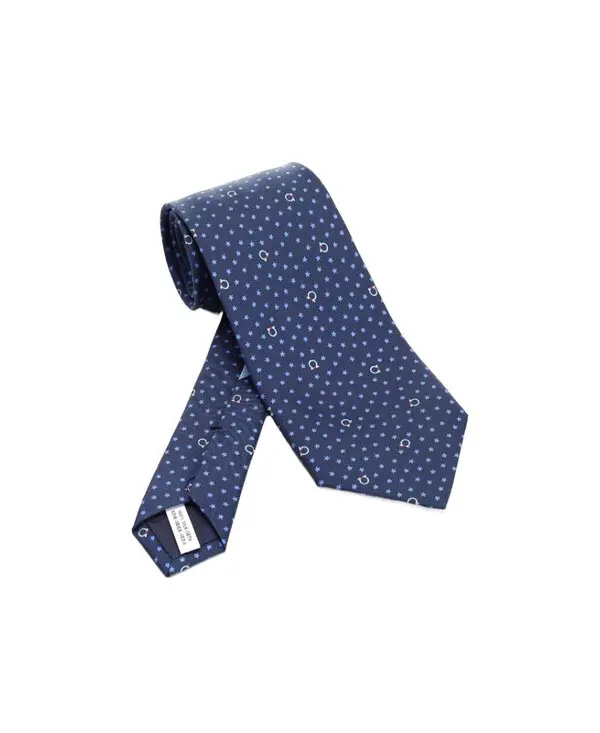 FERRAGAMO Printed Neck Tie - Blue