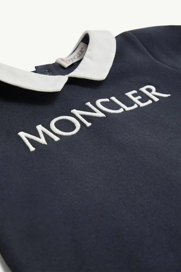 Moncler Embroidered Logo Baby Grow With Classic Collar