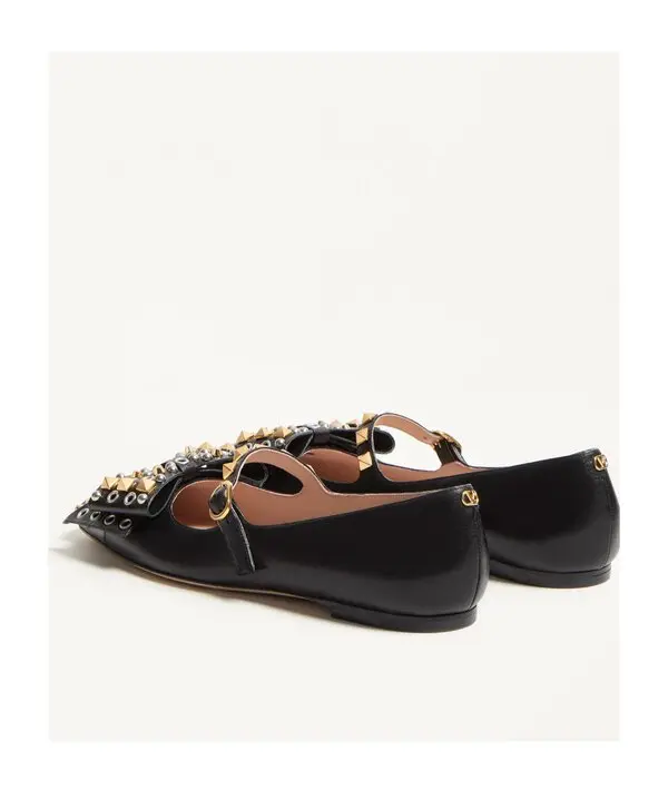 Valentino Garavani Rockstud Bow Ballerina Flats - Black
