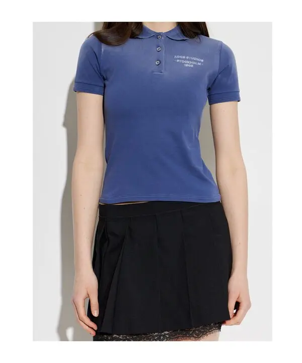 Acne Studios Sprayed Polo T-shirt - Navy Blue