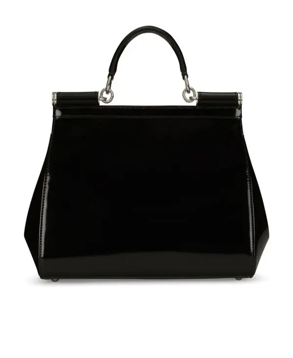 Dolce & Gabbana Logo Plaque Medium Sicily Bag - Black