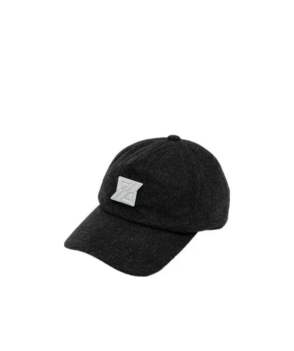 We11Done Logo-patch Wool Cap - Black