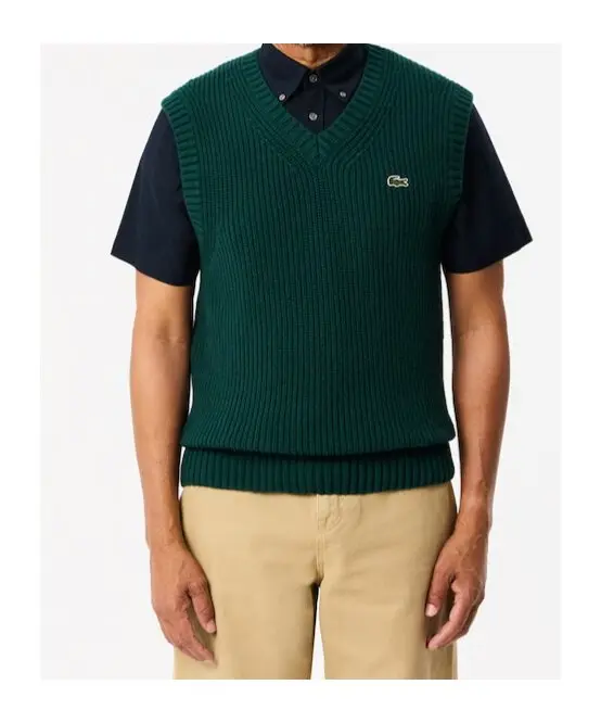 Lacoste Sleeveless V-neck Wool Vest