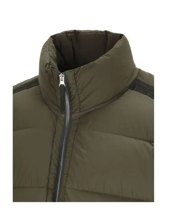 Stone Island High-neck Zip-up Puffer Coat - Moss Green