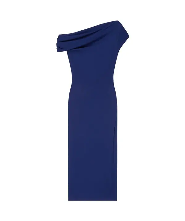 Givenchy Asymmetrical Draped Crepe Midi Dress