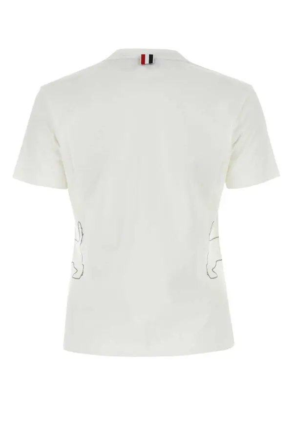 Thom Browne Crewneck T-shirt With Dog Embroidery