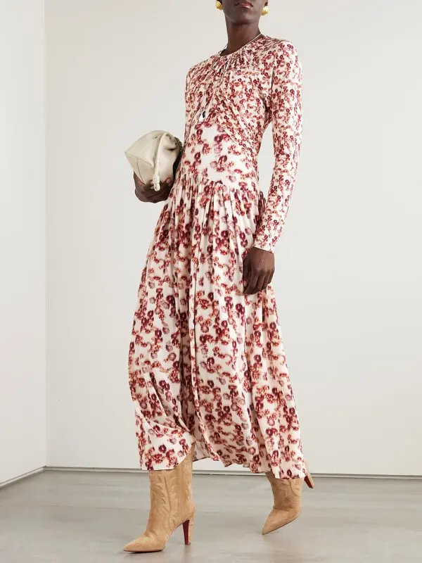 Isabel Marant Étoile Galina Asymmetrical Floral Print Midi Dress