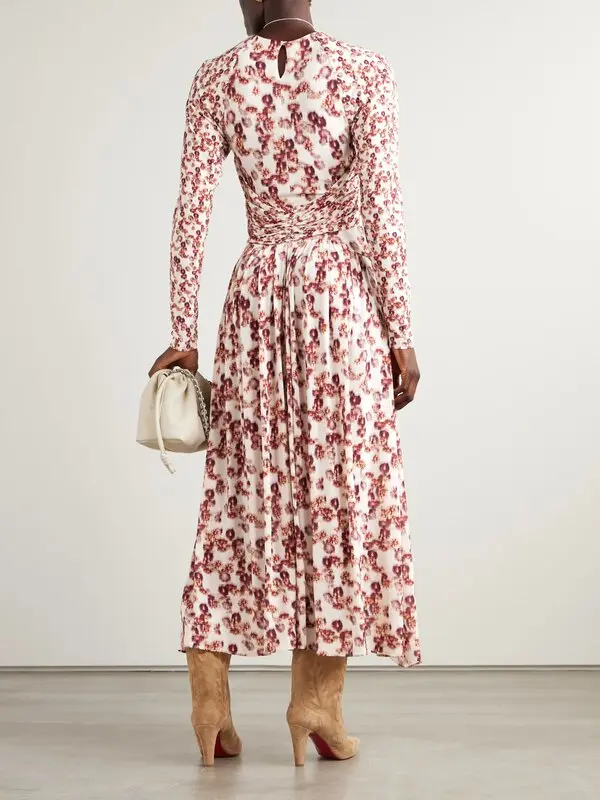 Isabel Marant Étoile Galina Asymmetrical Floral Print Midi Dress