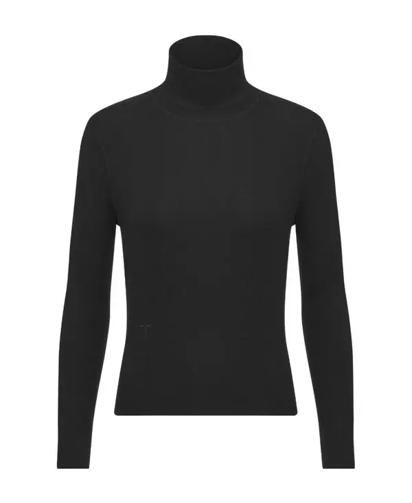 Dior Embroidered Bee Ribbed Turtleneck Sweater