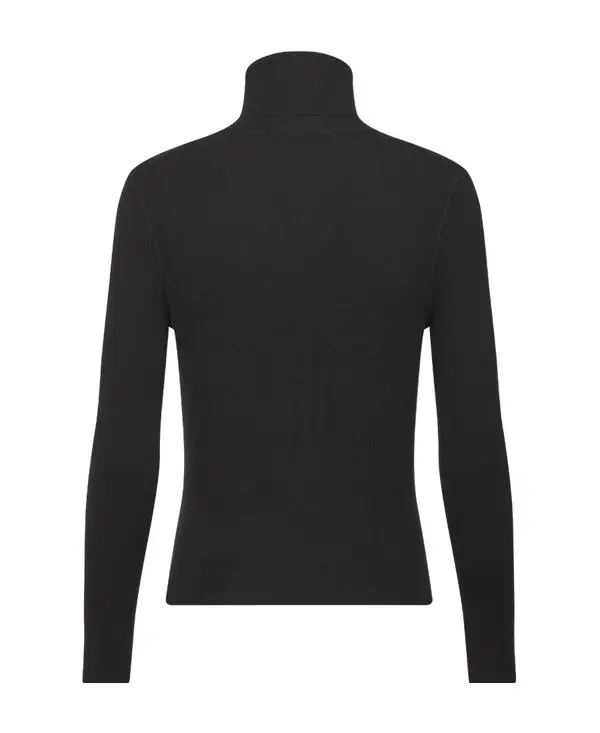 Dior Embroidered Bee Ribbed Turtleneck Sweater