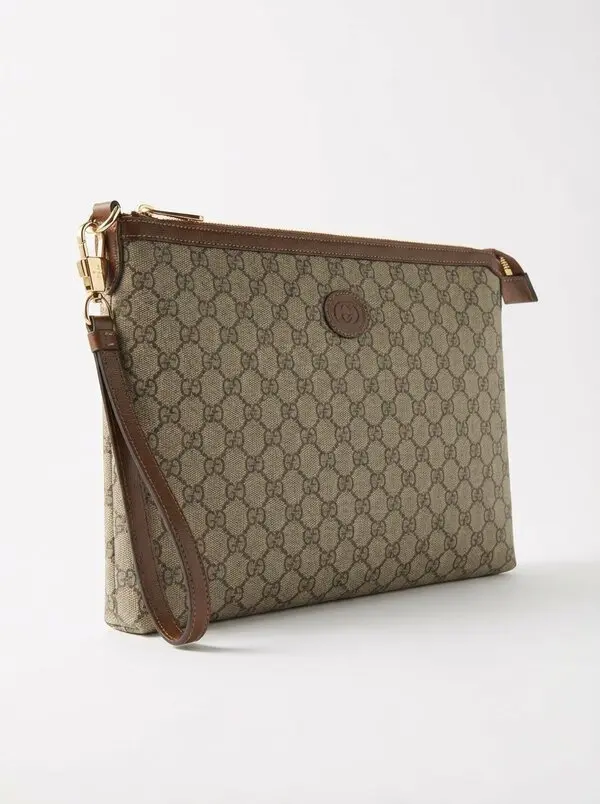 Gucci Gg Monogram Shoulder Bag - Gray
