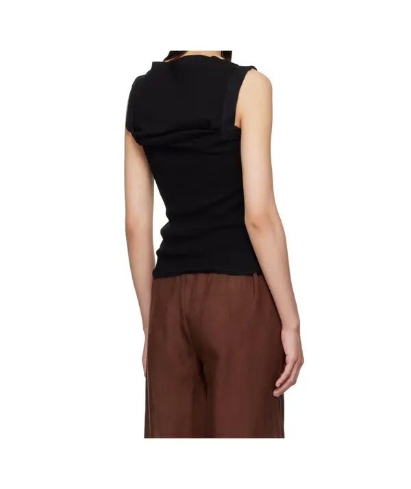 BASERANGE Sleeveless Ribbed Tank Top With Ruffle Trim