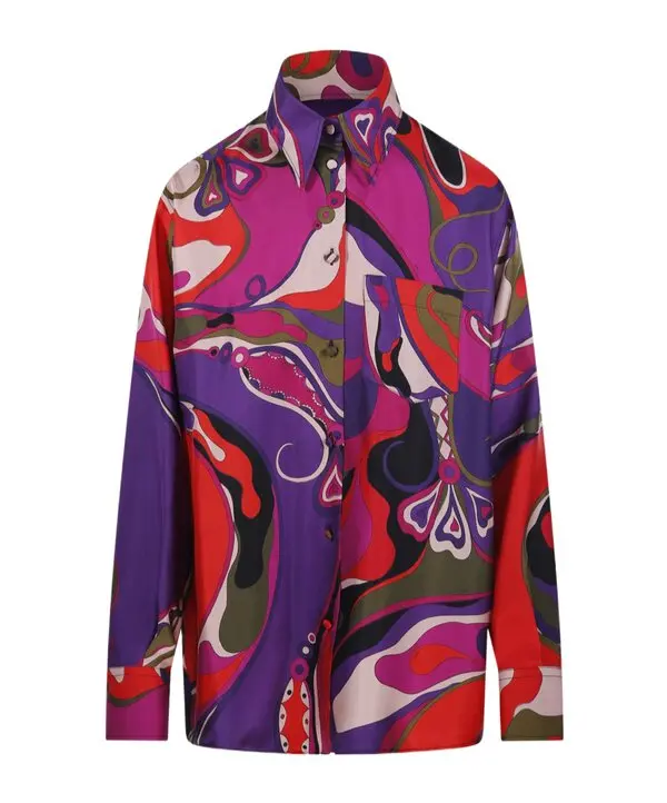Emilio Pucci Abstract Print Long Sleeve Shirt - Multicolor
