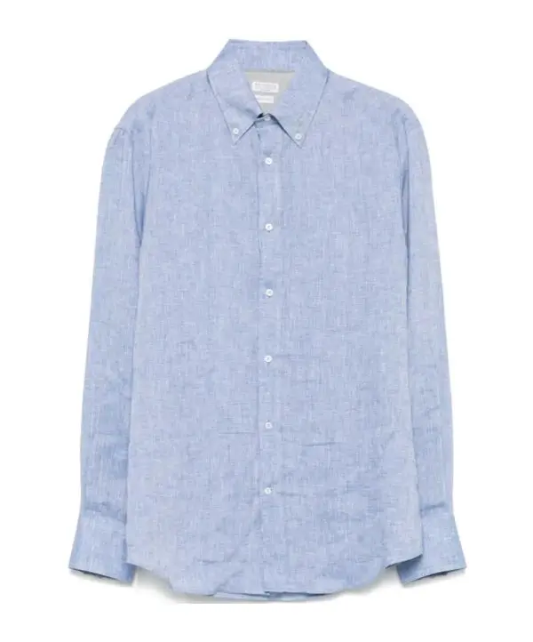 Brunello Cucinelli Linen Shirt - Blue