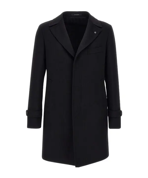 Tagliatore Single-breasted Coat With Pointed Collar - Black