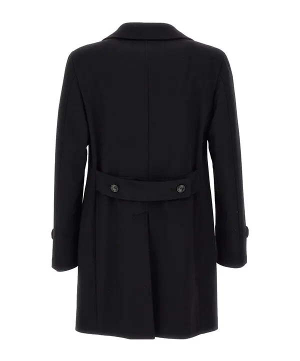 Tagliatore Single-breasted Coat With Pointed Collar - Black