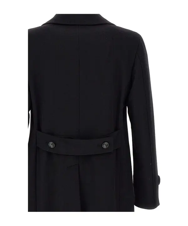 Tagliatore Single-breasted Coat With Pointed Collar - Black