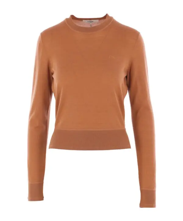 Chloé Logo Embroidered Crew Neck Top