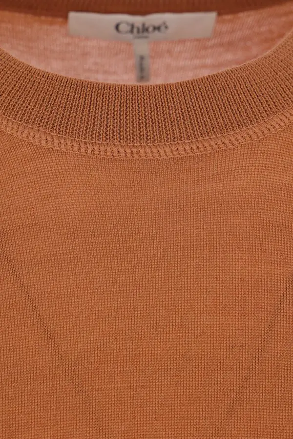 Chloé Logo Embroidered Crew Neck Top