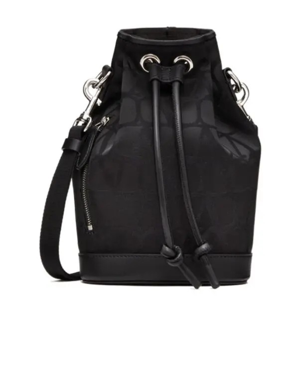 Valentino Garavani Iconographe Drawstring Mini Bucket Bag - Black