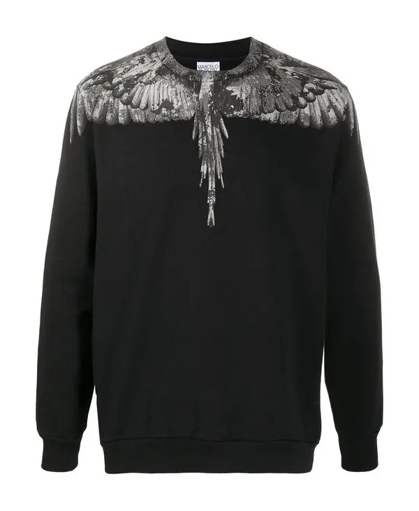 MARCELO BURLON COUNTY OF MILAN Wings Print Sweatshirt - Black
