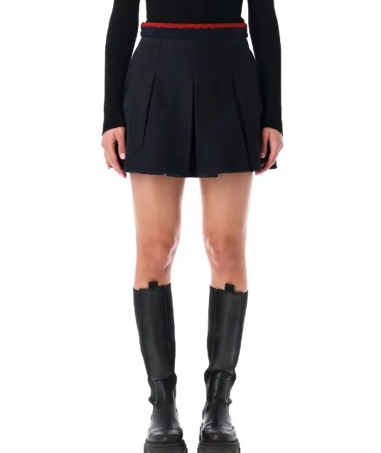 Moncler Pleated Mini Skirt With Side Zipper