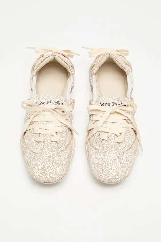 Acne Studios Cracked Lace-up Ballet Flats