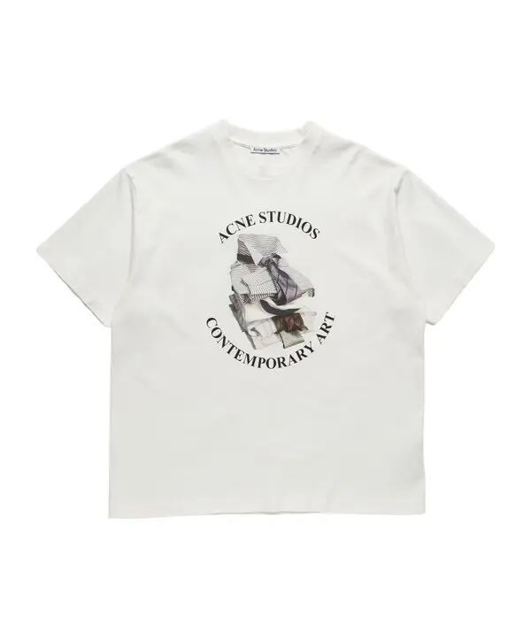 Acne Studios Logo Printed Crewneck T-shirt - Off White