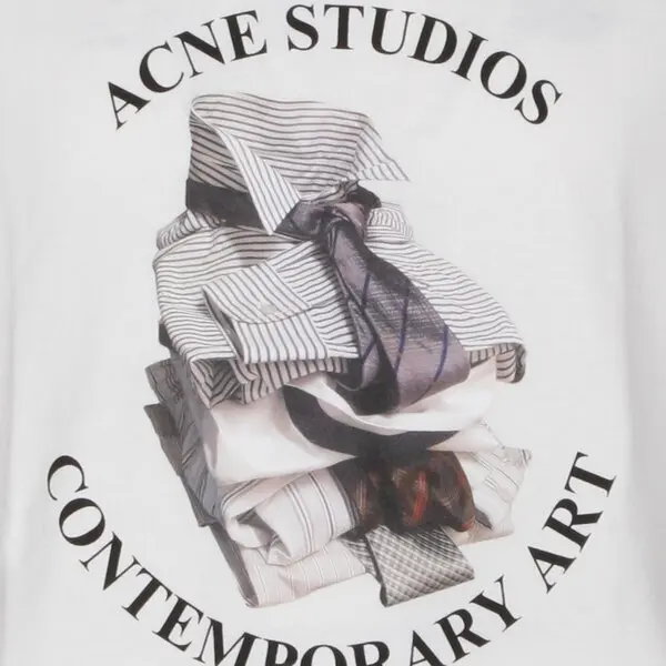Acne Studios Logo Printed Crewneck T-shirt - Off White