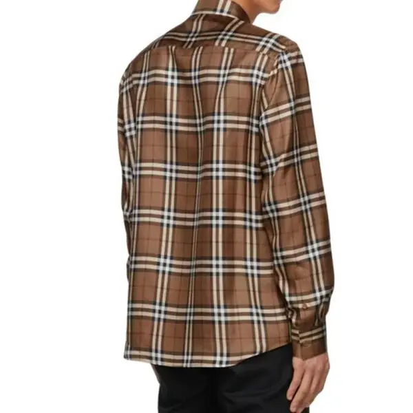 Burberry Slim Fit Check Stretch Cotton Shirt
