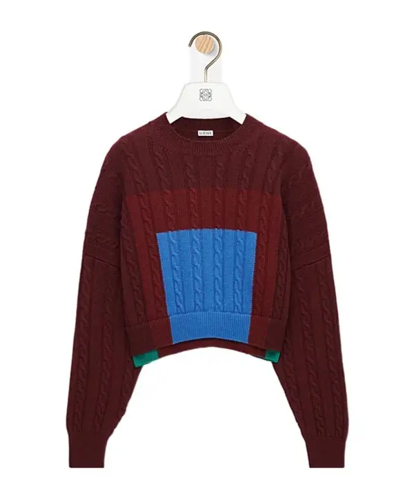 Loewe Anagram Patch Cropped Jumper - Brown
