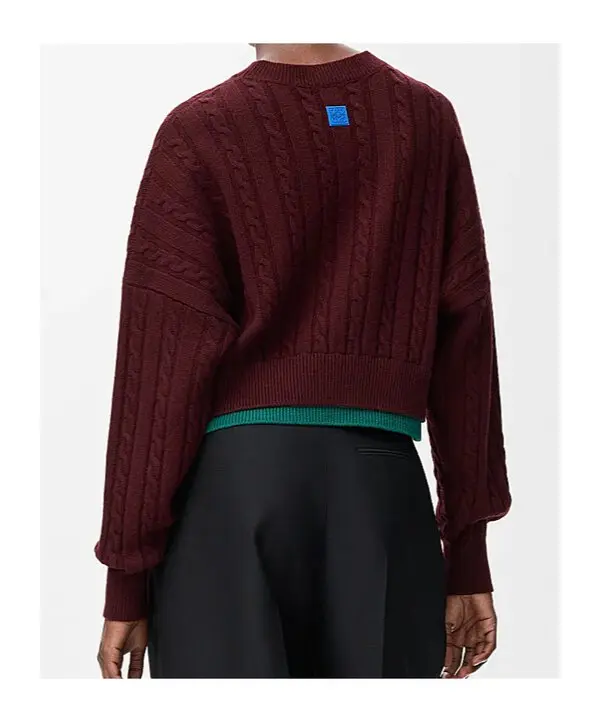 Loewe Anagram Patch Cropped Jumper - Brown