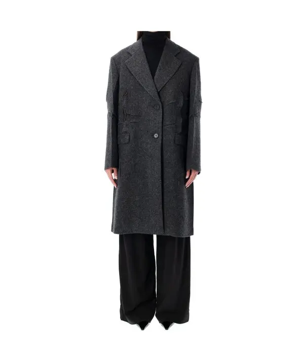 Prada Single-breasted Shetland Wool Coat