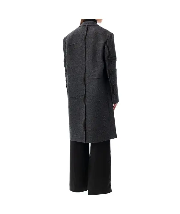 Prada Single-breasted Shetland Wool Coat