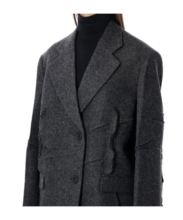 Prada Single-breasted Shetland Wool Coat
