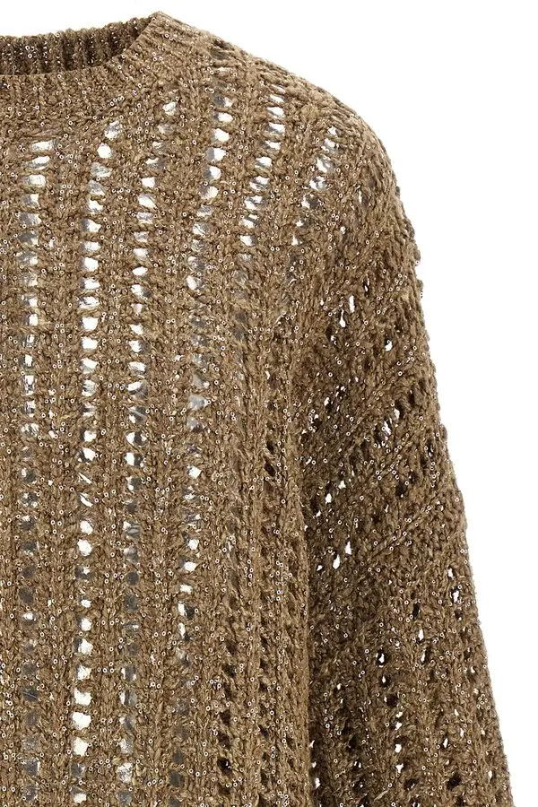 Brunello Cucinelli Crewneck Drop Shoulder Jumper With Sequins