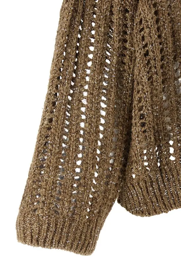 Brunello Cucinelli Crewneck Drop Shoulder Jumper With Sequins