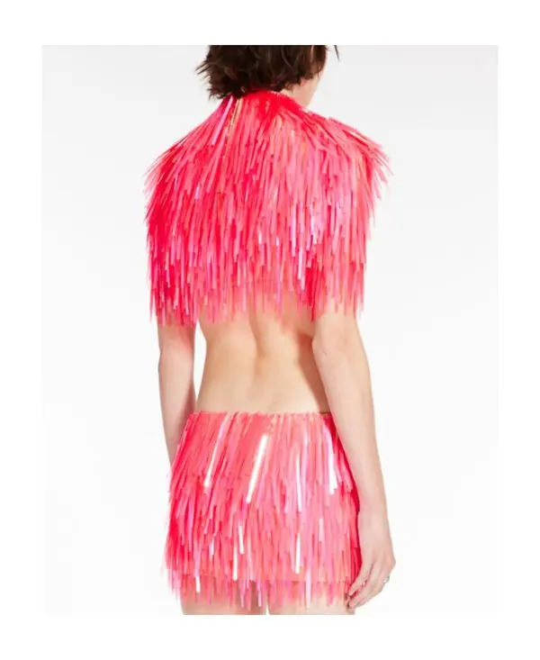 Sportmax Fringed Sequined Cropped Top