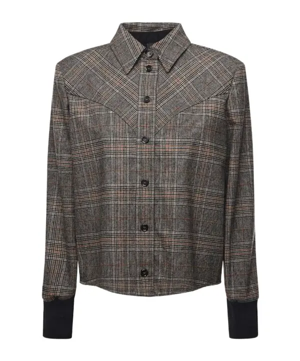Pinko Long Sleeved Checked Shirt - Black