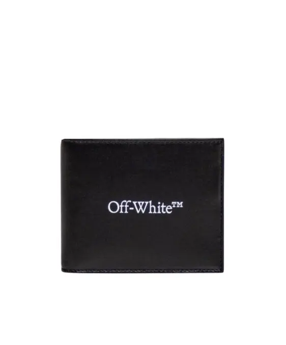Off-White Logo Printed Bi-fold Wallet - Black