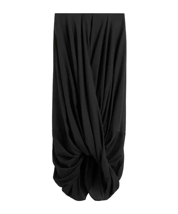 TOTEME Cocoon Draped Midi Skirt - Black