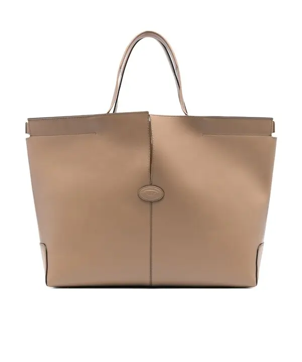 TOD'S Slit-detailed Top Handle Bag - Brown